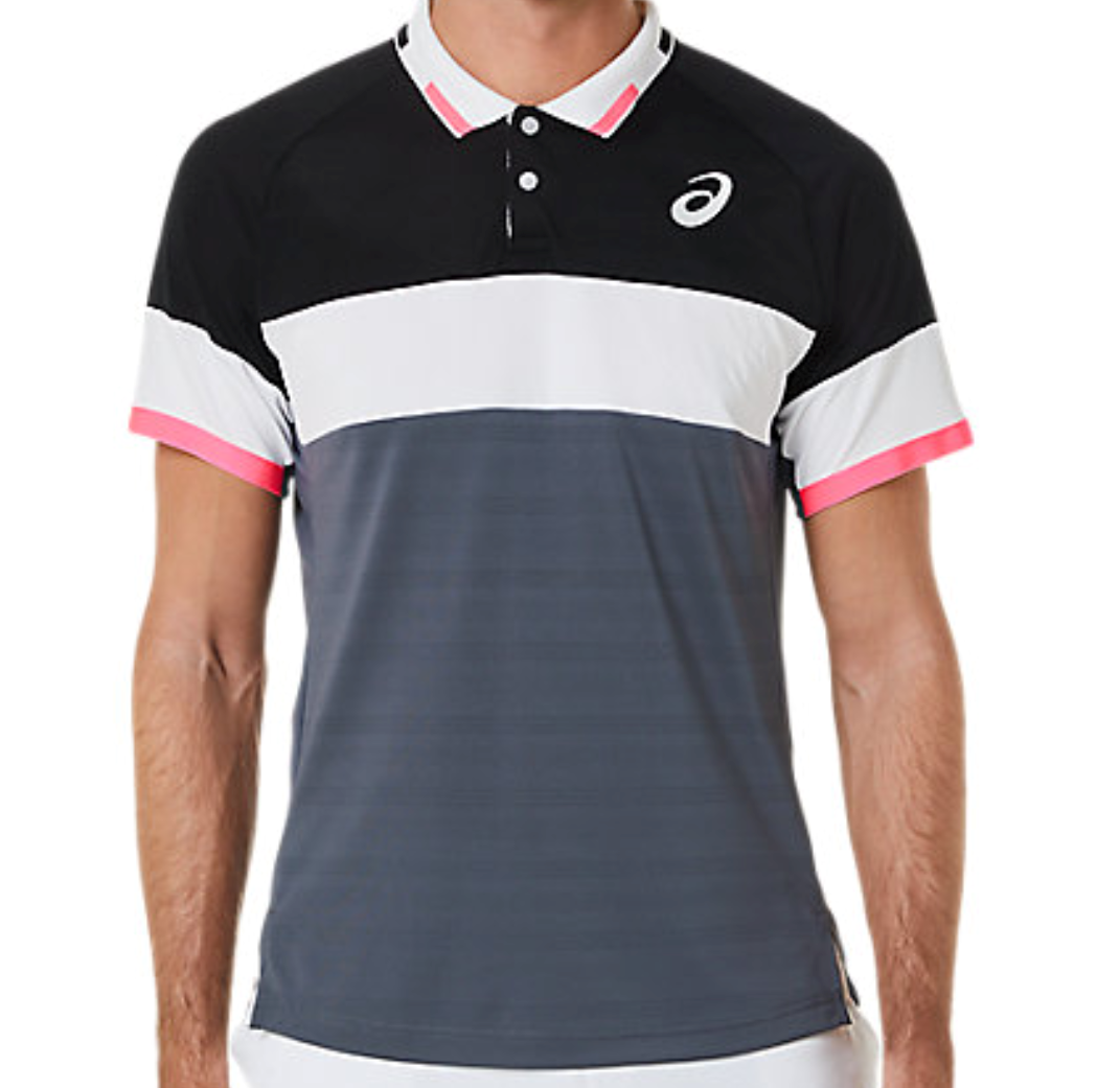 Asics Men Match Polo-Shirt - Black/Carrier Grey – TennisGear